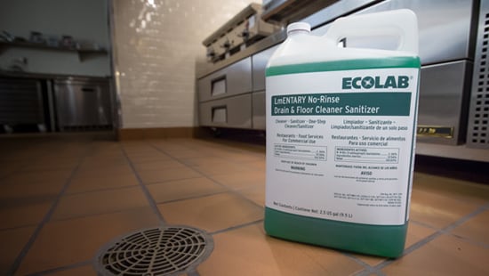 LmENTARY No-Rinse Drain and Floor Cleaner Sanitizer | Ecolab